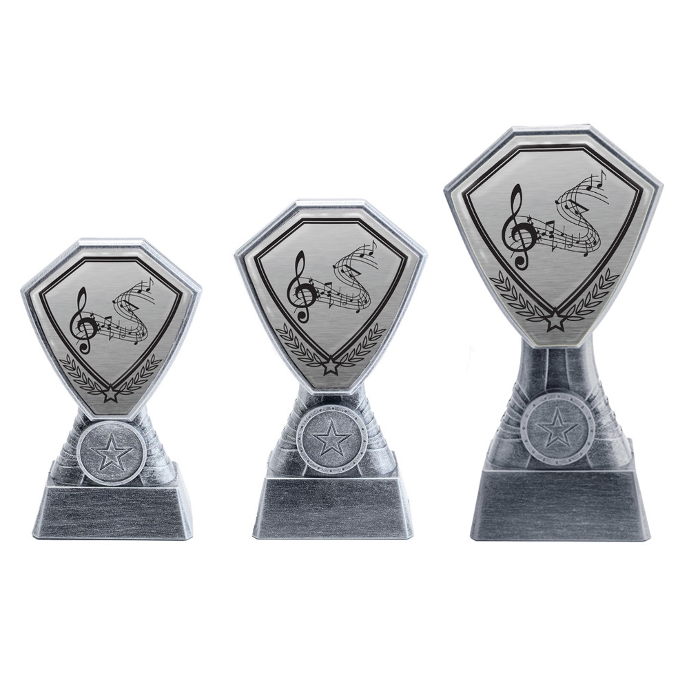 Antique Silver Music Notes Plastic Tower